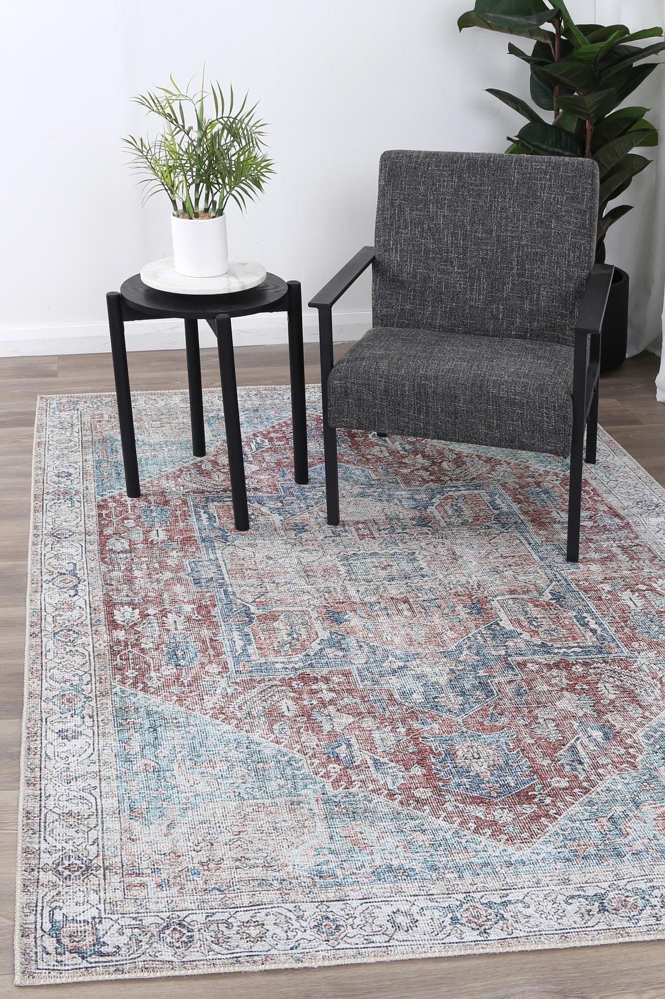 Babylon Kutha Blue Red Washable Rug – Mayne Rugs & Flooring
