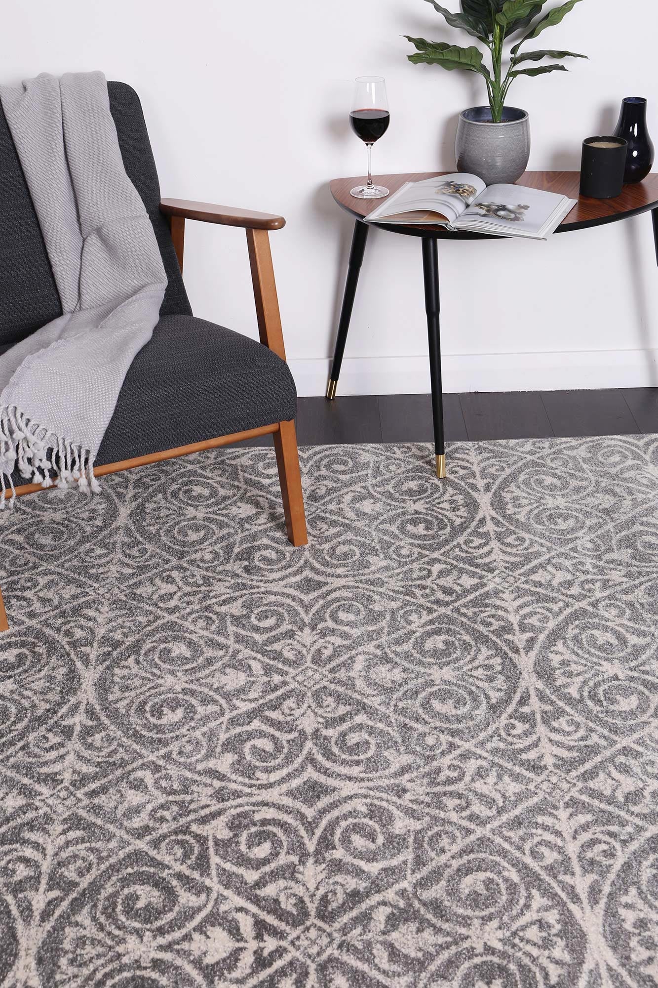 Delicate Katherine Grey & Ivory Rug – Mayne Rugs & Flooring